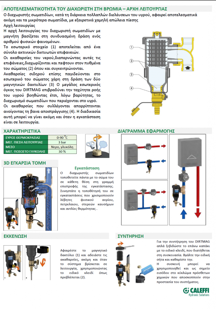 CALEFFI DIRTMAG ΔΙΑΧΩΡΙΣΤΗΣ ΣΩΜΑΤΙΔΙΩΝ 1″ ΘΗΛΥΚΟ – Γεώργιος Κ. Μήτρου